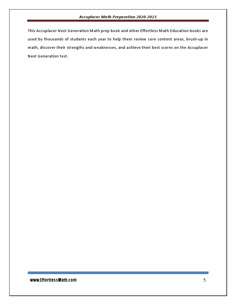 Accuplacer Math Preparation 2020 – 2021: Accuplacer Math Workbook + 2 ...