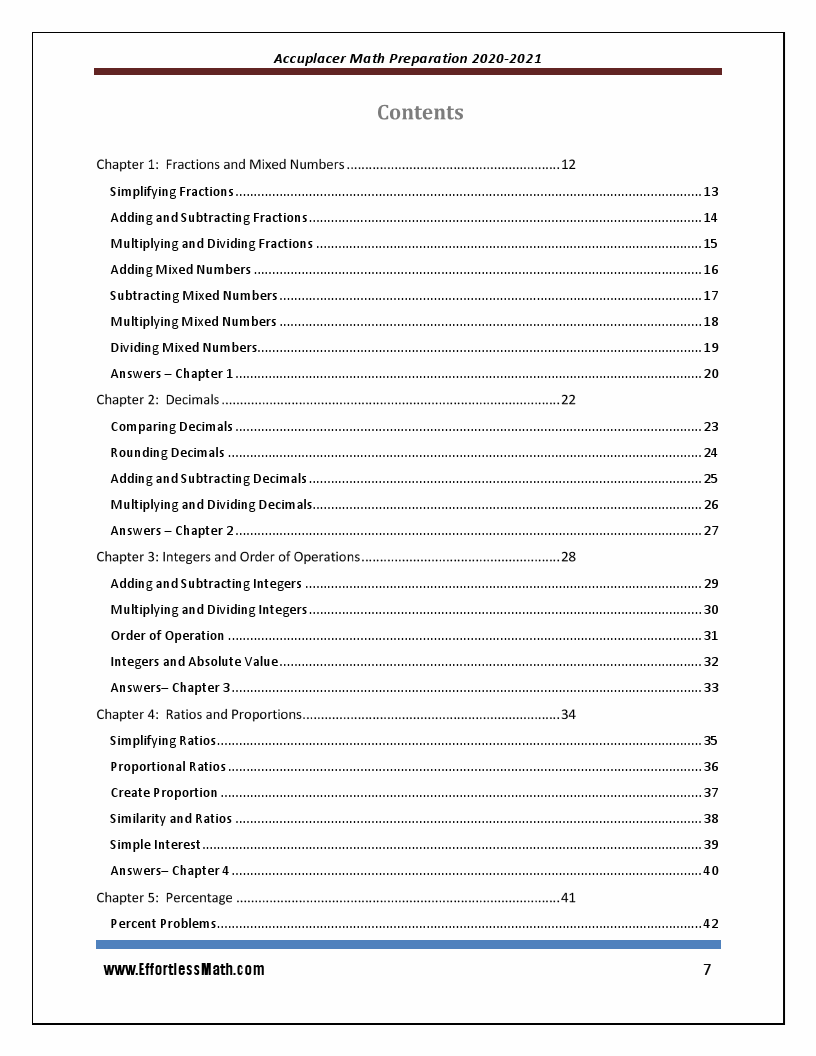 Accuplacer Math Preparation 2020 – 2021: Accuplacer Math Workbook + 2 ...