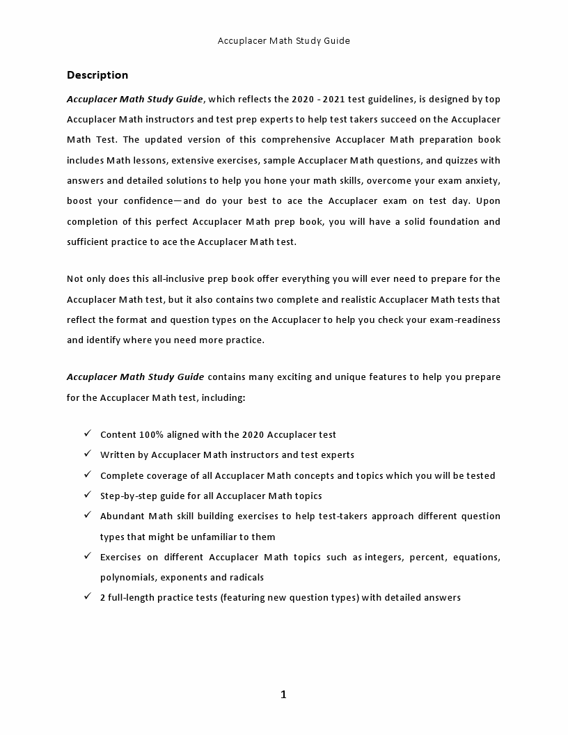 Accuplacer Math Study Guide 2020 – 2021: A Comprehensive Review and ...