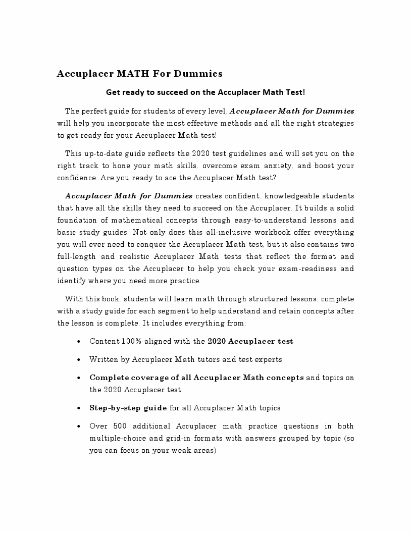 Accuplacer Math for Beginners 2024: The Ultimate Step by Step Guide to ...