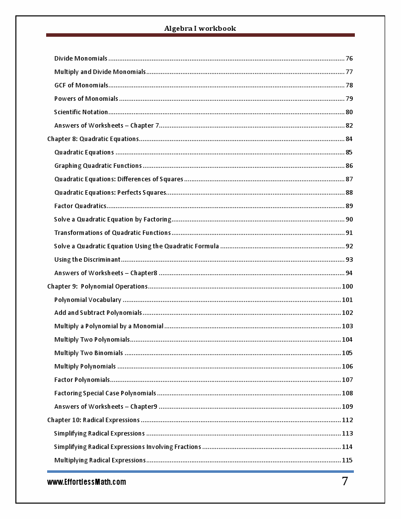 Algebra 1 Workbook: A Comprehensive Review and Step-by-Step Guide for ...