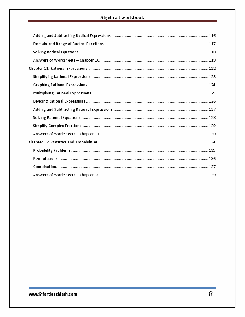 Algebra 1 Workbook: A Comprehensive Review and Step-by-Step Guide for ...