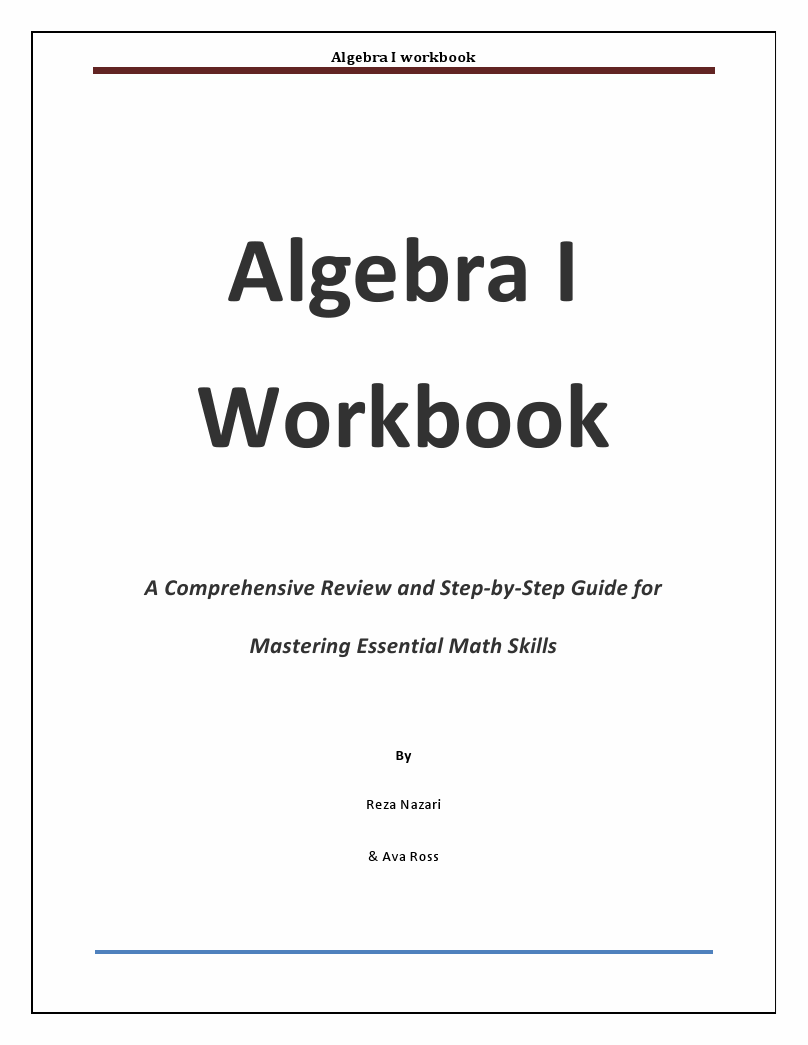 Algebra 1 Workbook: A Comprehensive Review and Step-by-Step Guide for ...