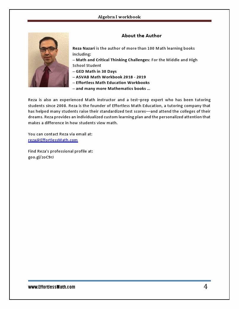 Algebra 1 Workbook: A Comprehensive Review and Step-by-Step Guide for ...