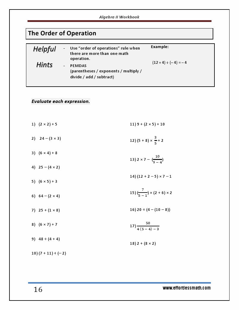 Algebra 2 Workbook: A Comprehensive Review and Step-by-Step Guide for ...
