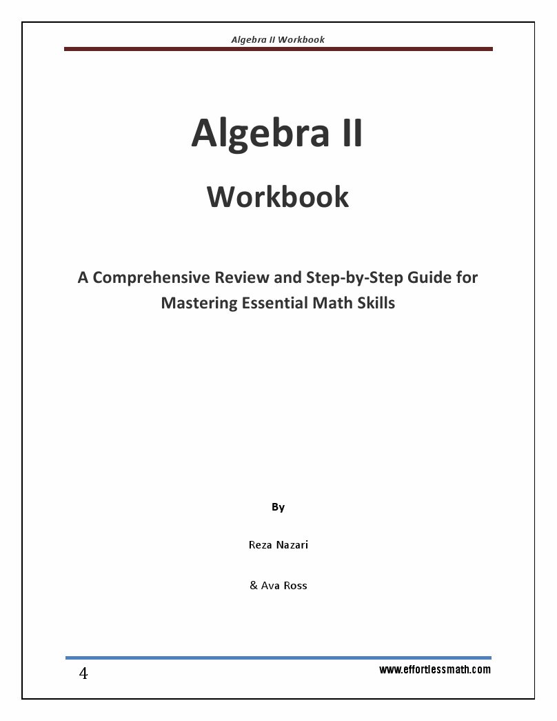 Algebra 2 Workbook: A Comprehensive Review and Step-by-Step Guide for ...