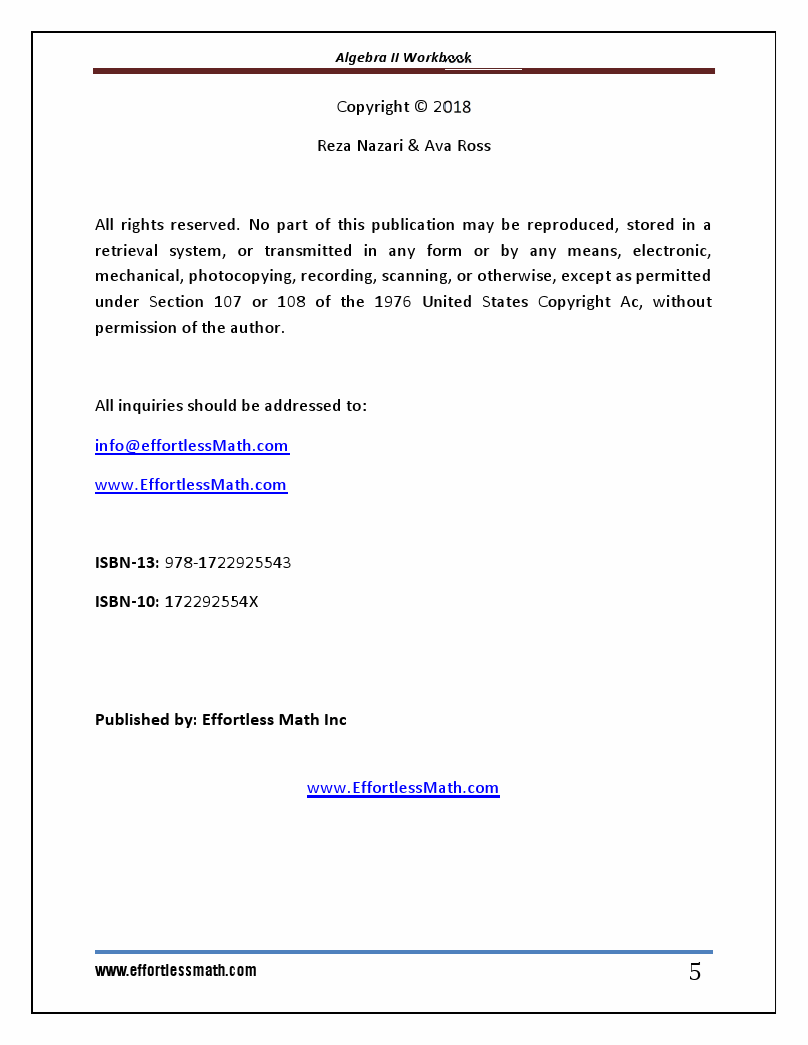 Algebra 2 Workbook: A Comprehensive Review and Step-by-Step Guide for ...