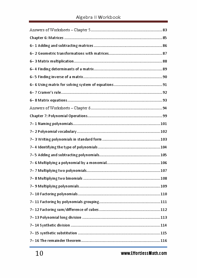 Algebra II Workbook: Comprehensive Activities for Mastering Essential ...