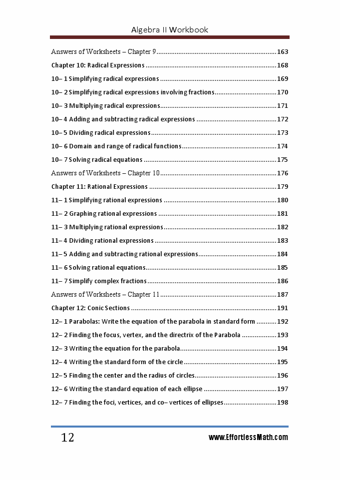 Algebra II Workbook: Comprehensive Activities for Mastering Essential ...