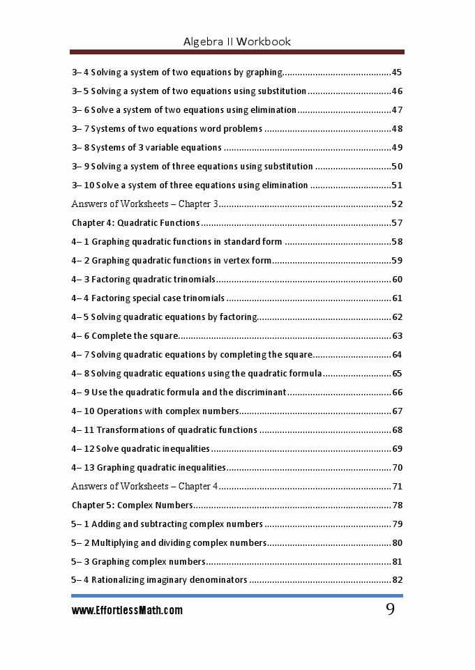 Algebra II Workbook: Comprehensive Activities for Mastering Essential ...