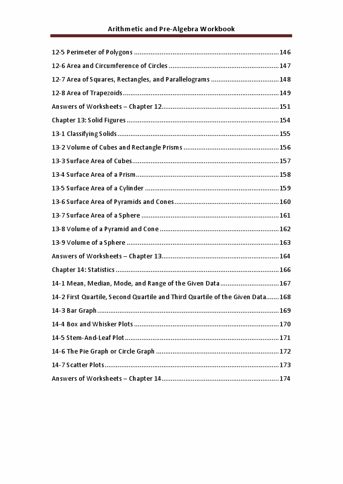 Arithmetic and Pre-Algebra Workbook: Comprehensive Activities for ...