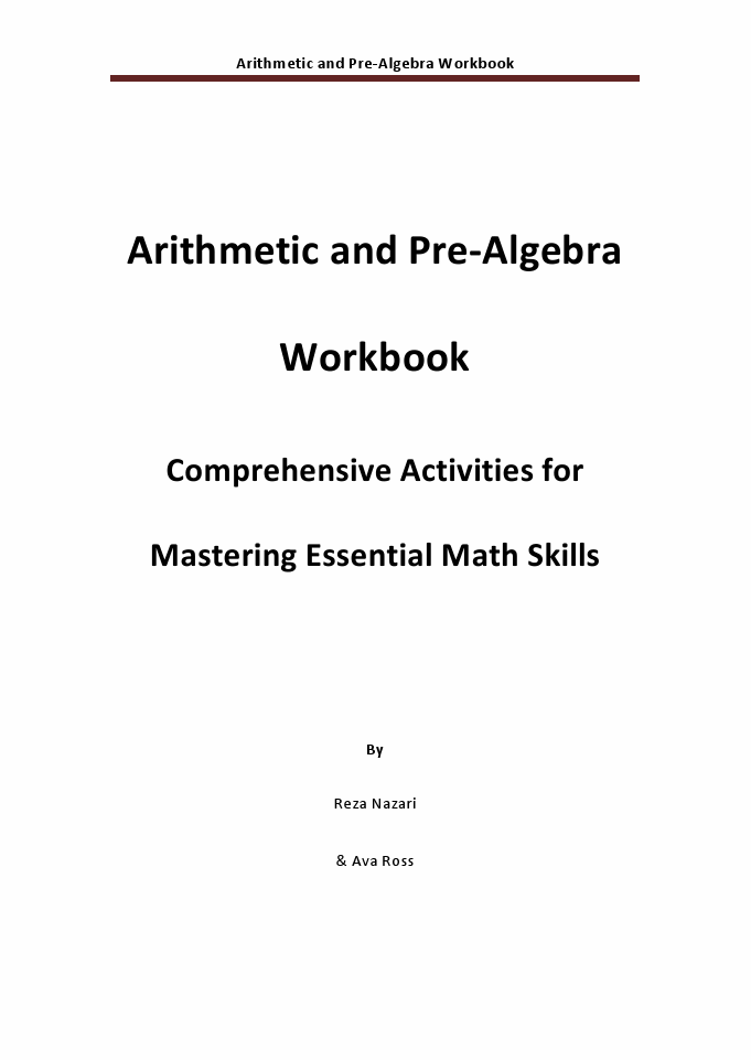 Arithmetic and Pre-Algebra Workbook: Comprehensive Activities for ...