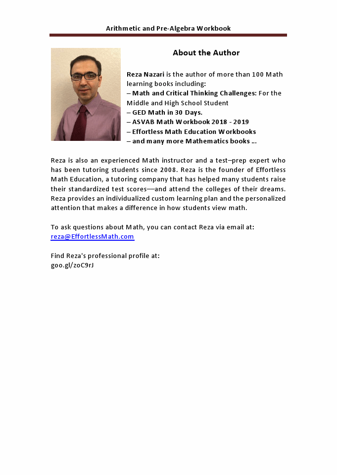 Arithmetic and Pre-Algebra Workbook: Comprehensive Activities for Mastering Essential Math ...