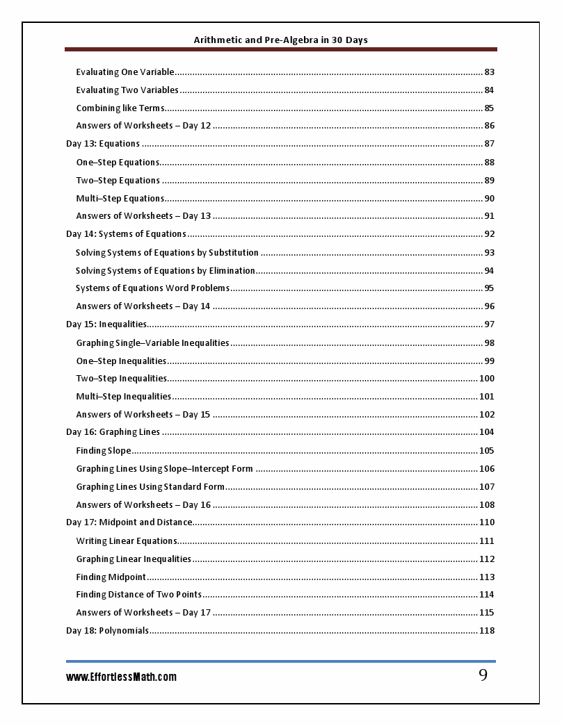 Arithmetic and Pre-Algebra in 30 Days: The Ultimate Crash Course to ...