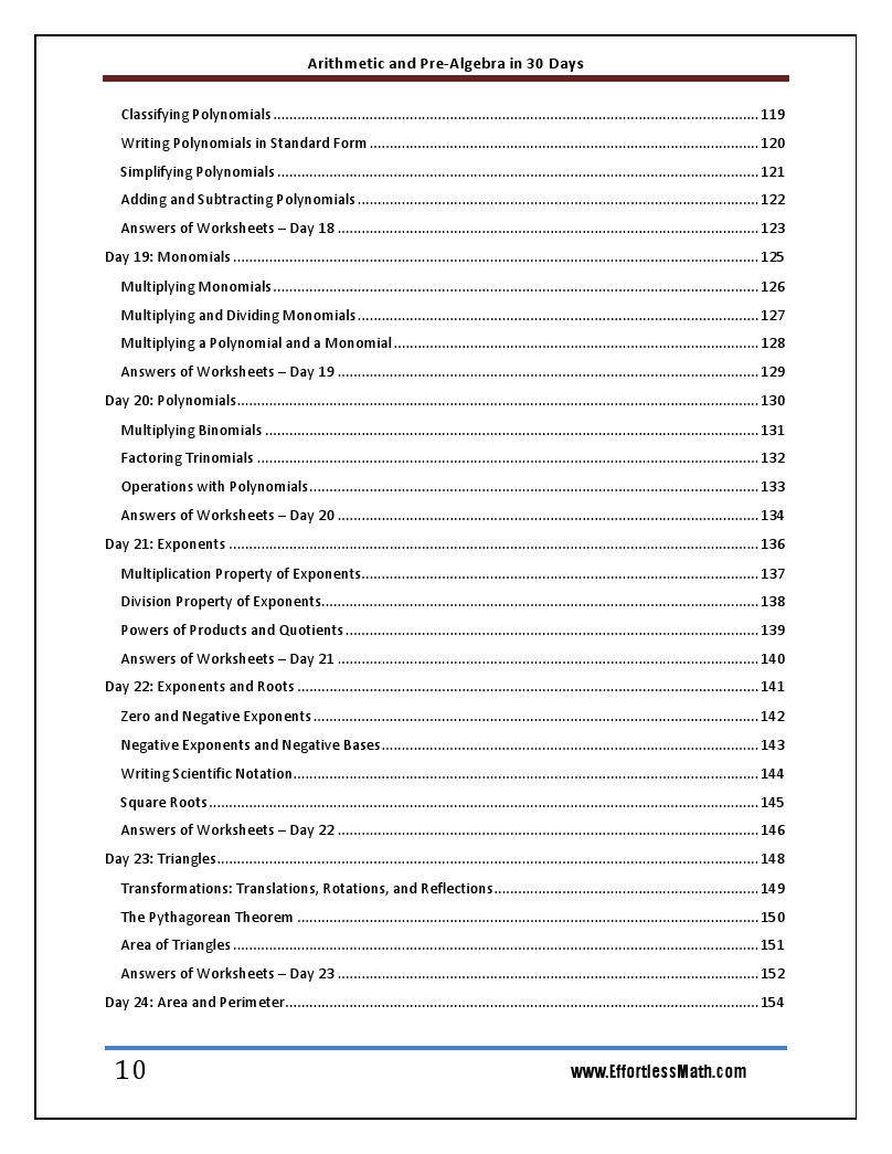 Arithmetic and Pre-Algebra in 30 Days: The Ultimate Crash Course to ...
