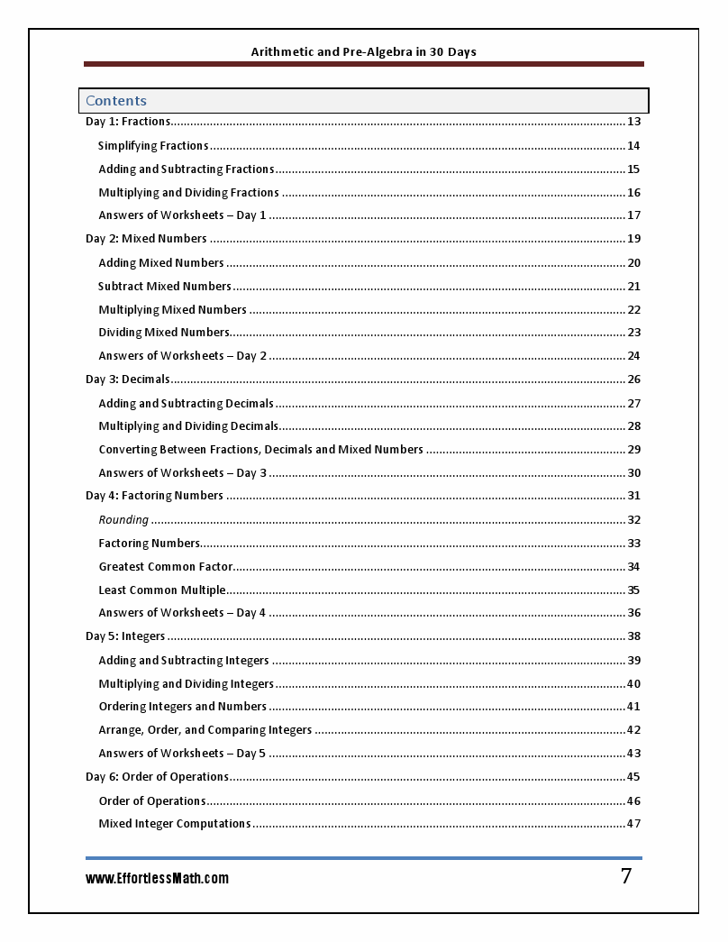 Arithmetic and Pre-Algebra in 30 Days: The Ultimate Crash Course to ...