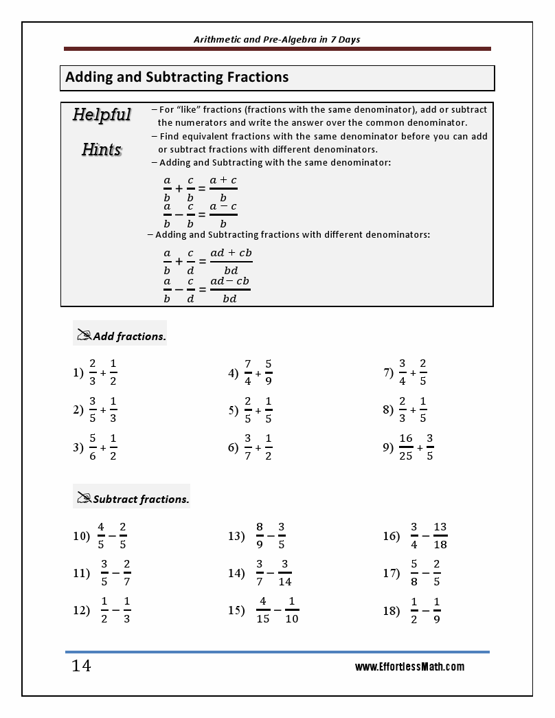Arithmetic and Pre-Algebra in 7 Days: Step-By-Step Guide to Preparing ...