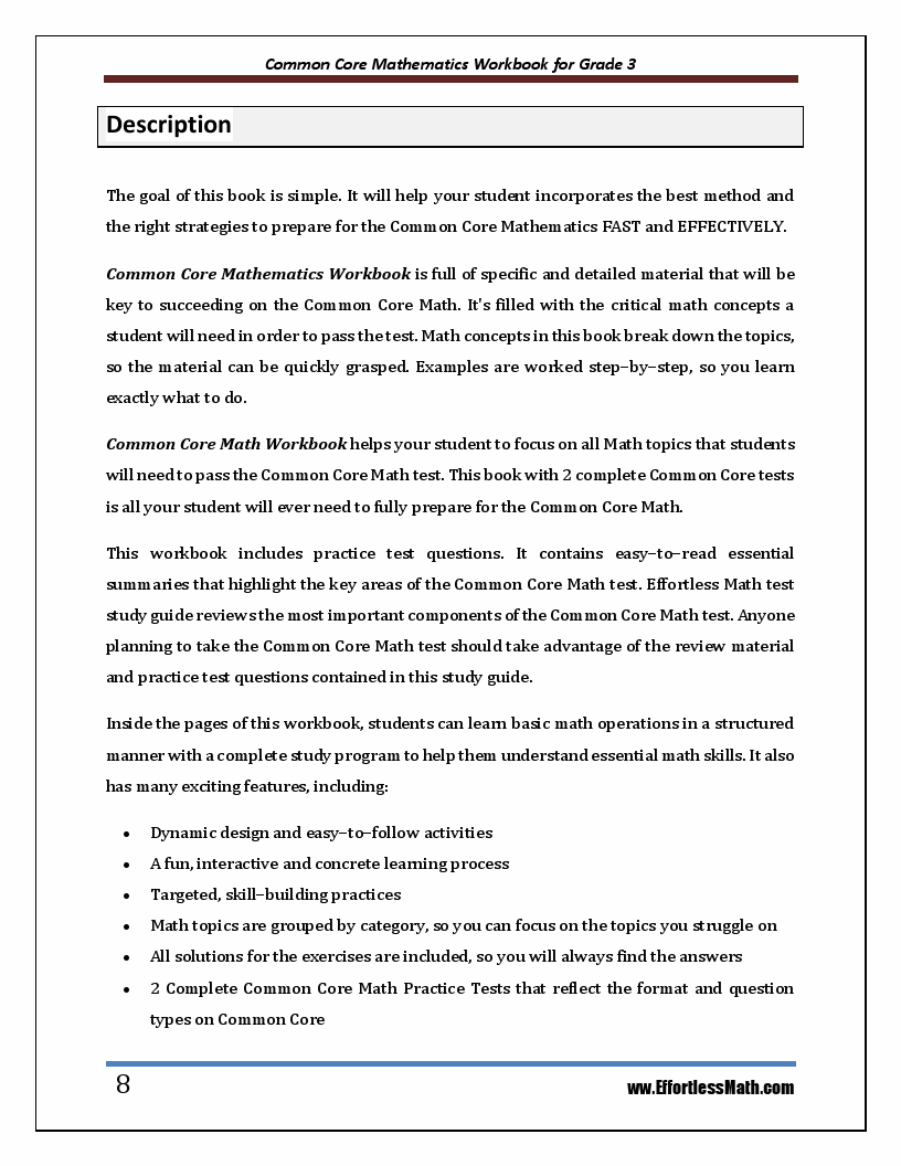 Common Core Mathematics Workbook For Grade 3: Step-By-Step Guide to ...