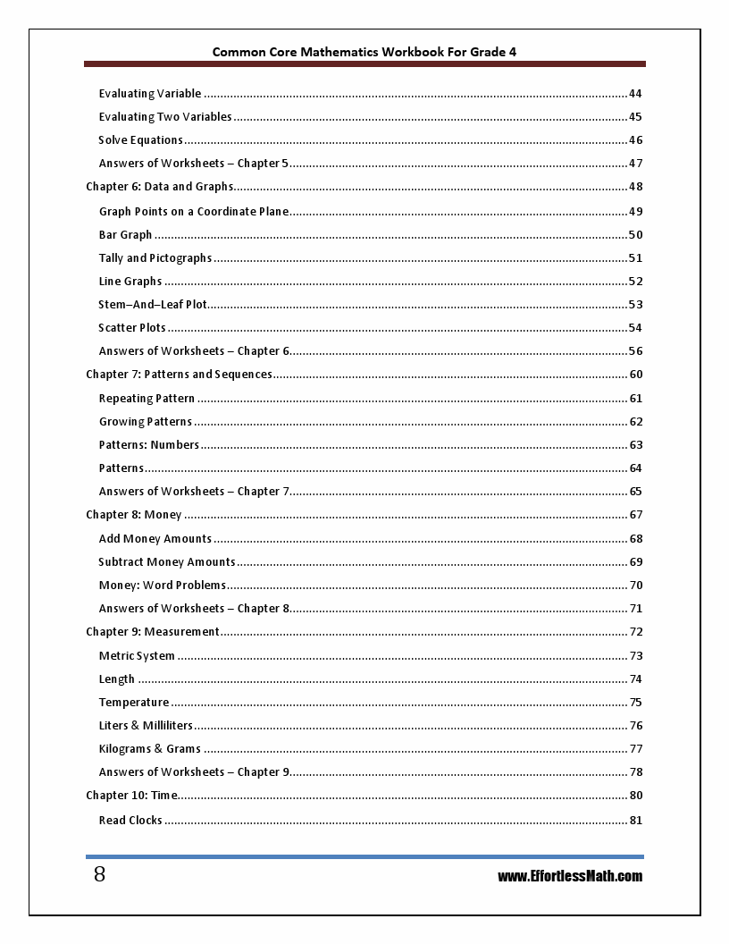 Common Core Mathematics Workbook For Grade 4: Step-By-Step Guide to ...