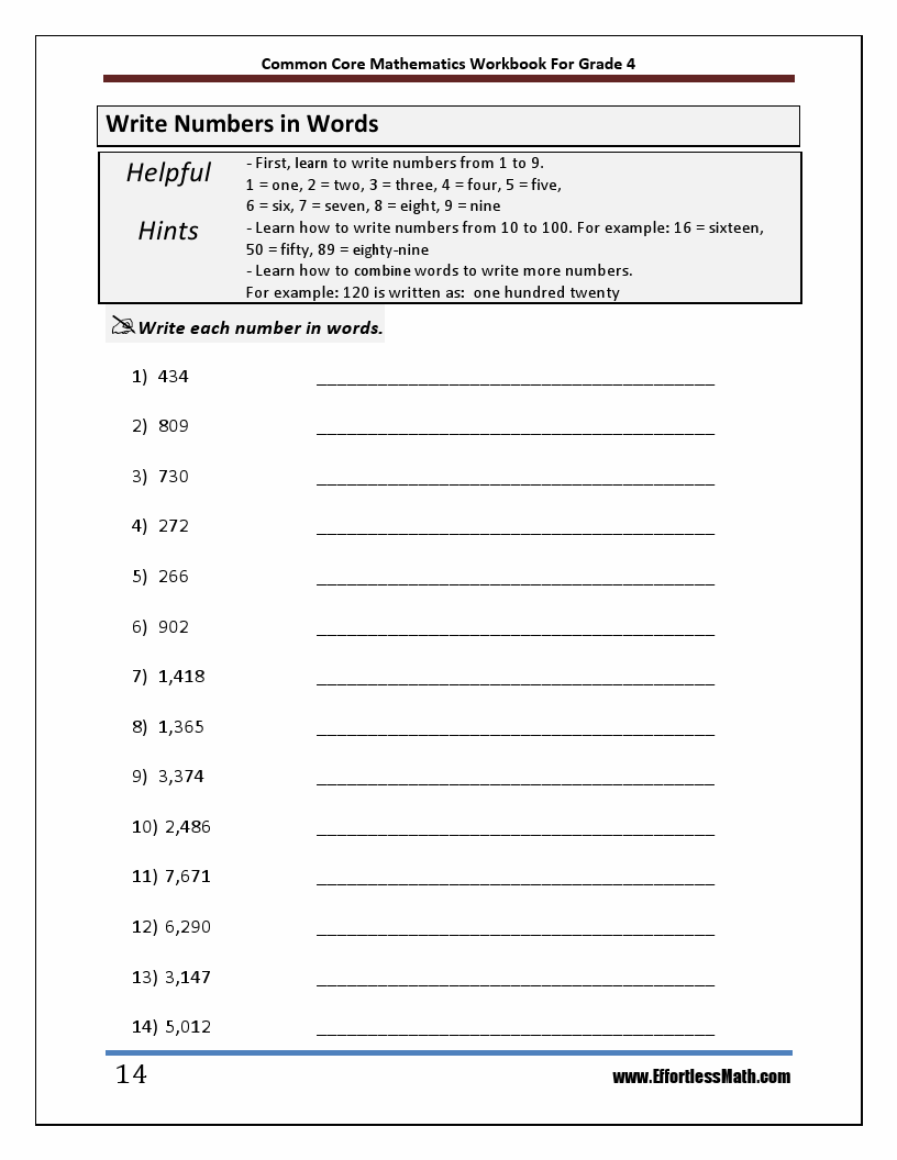 Common Core Mathematics Workbook For Grade 4: Step-By-Step Guide to ...