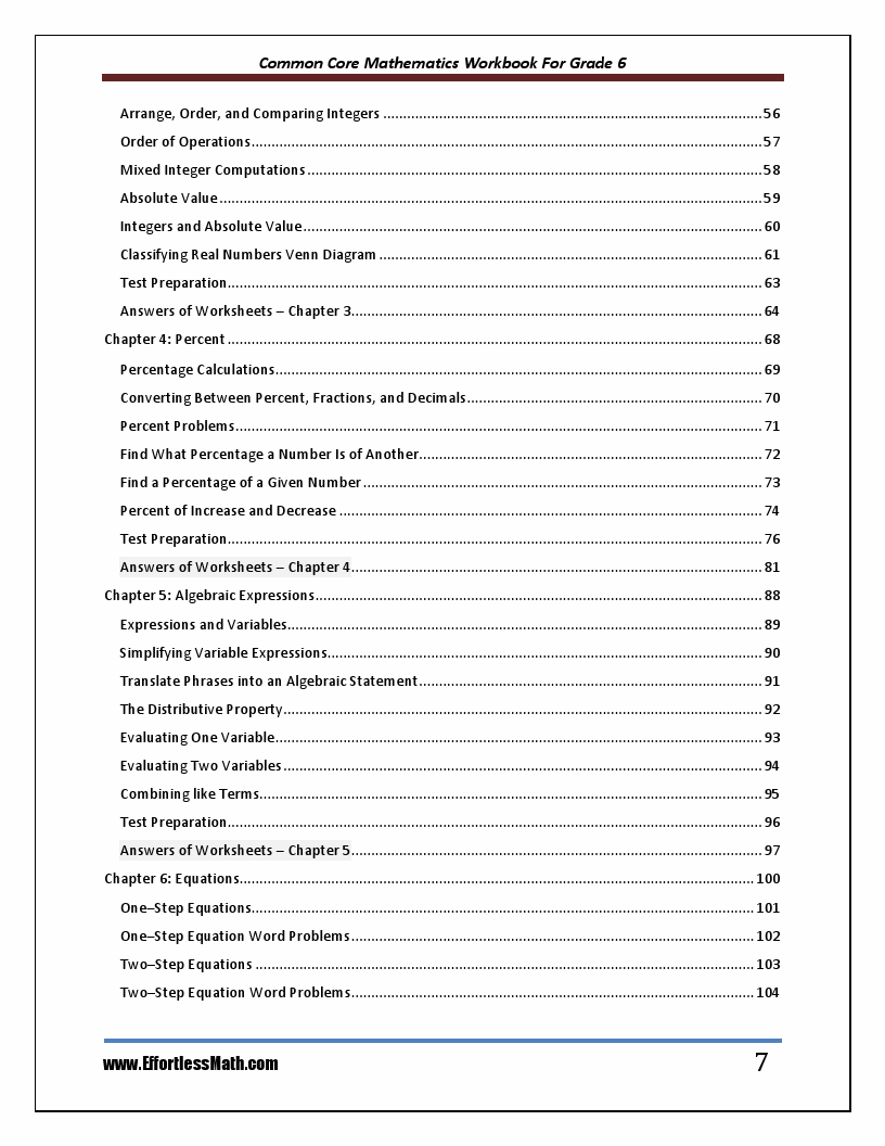 Common Core Mathematics Workbook For Grade 6: Step-By-Step Guide to ...