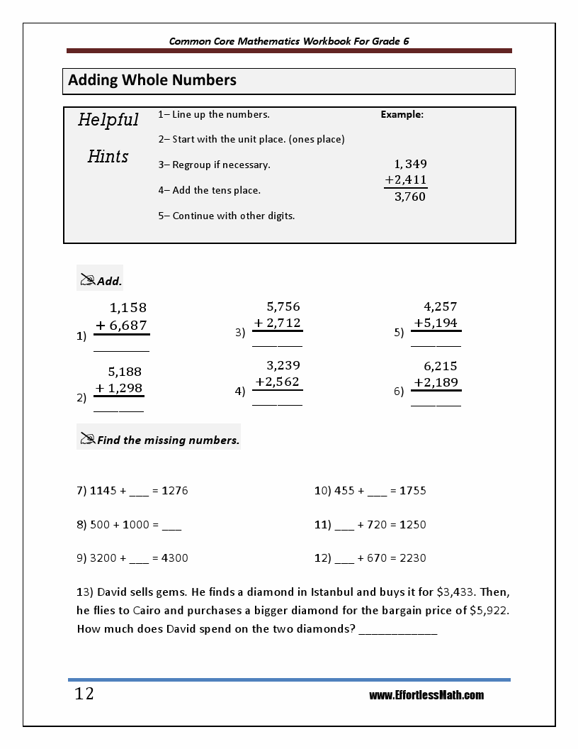 Common Core Mathematics Workbook For Grade 6: Step-By-Step Guide to ...