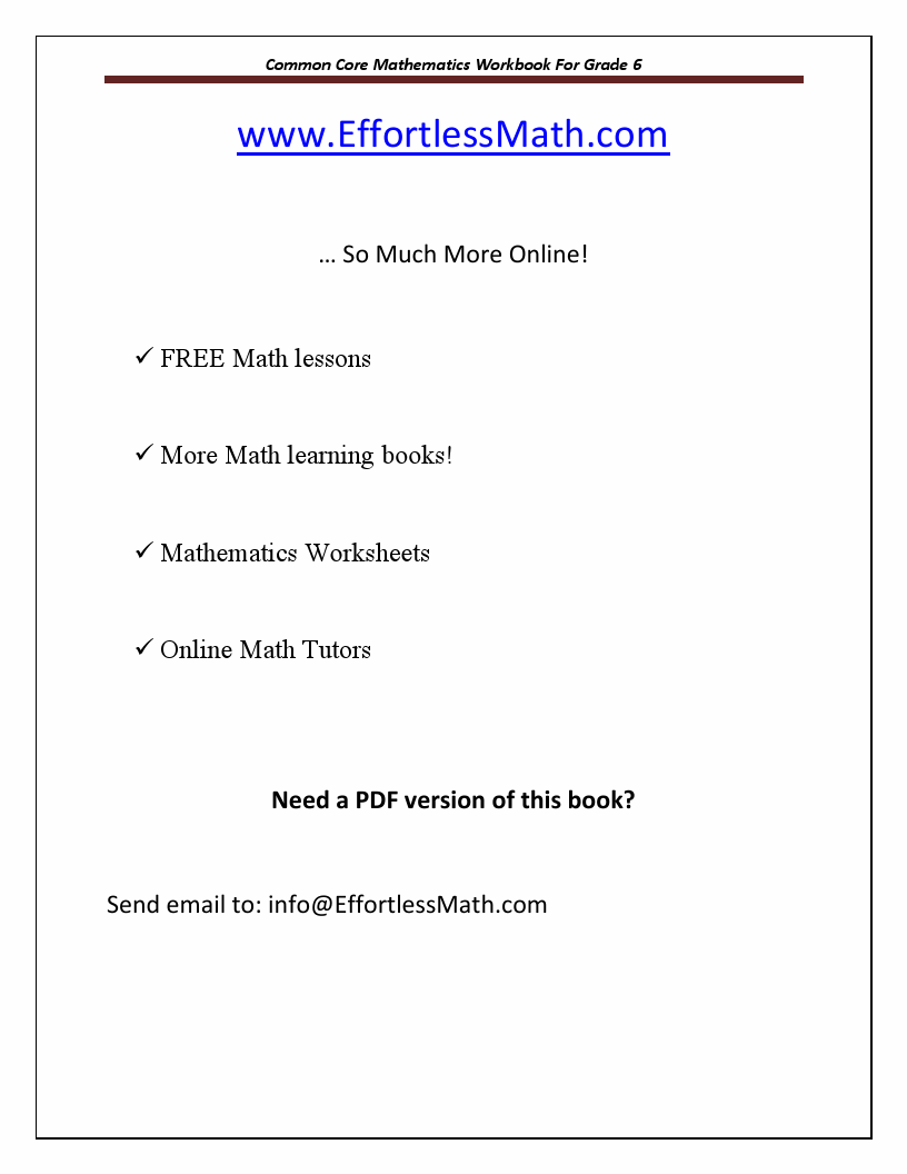 Common Core Mathematics Workbook For Grade 6: Step-By-Step Guide to ...