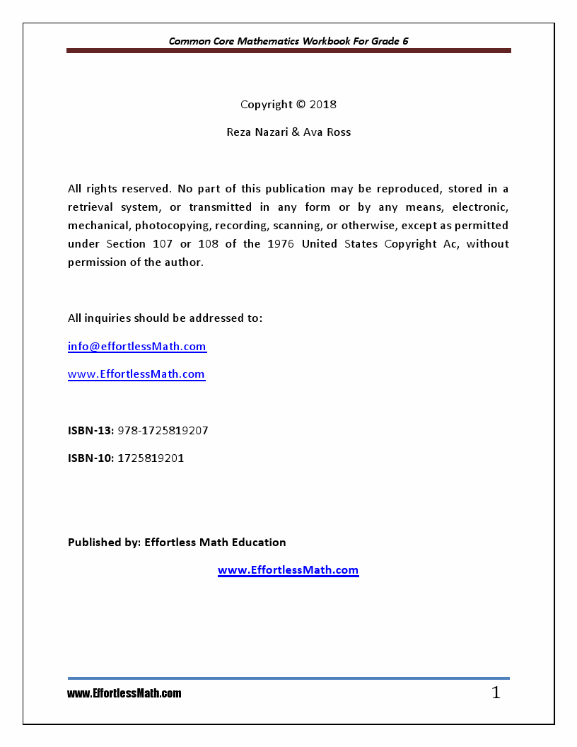 Common Core Mathematics Workbook For Grade 6: Step-By-Step Guide to ...