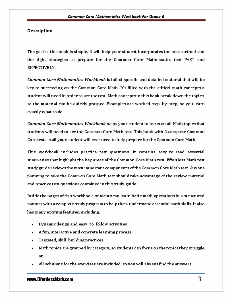 Common Core Mathematics Workbook For Grade 6: Step-By-Step Guide to ...