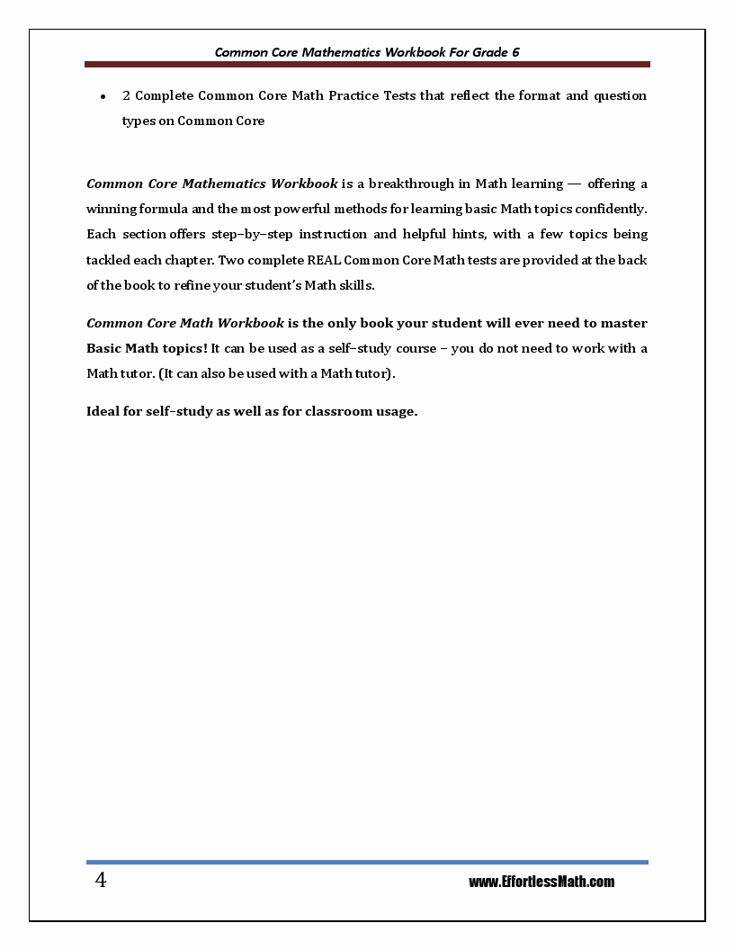 Common Core Mathematics Workbook For Grade 6: Step-By-Step Guide to ...