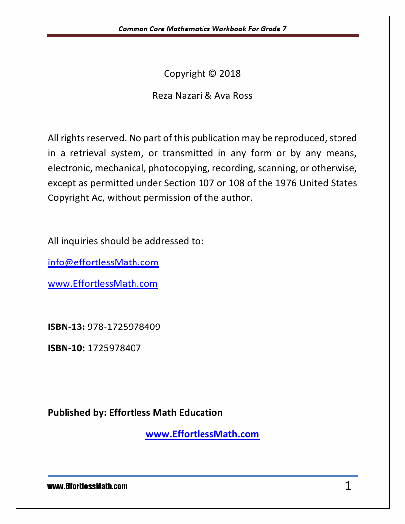 Common Core Mathematics Workbook For Grade 7: Step-By-Step Guide to ...