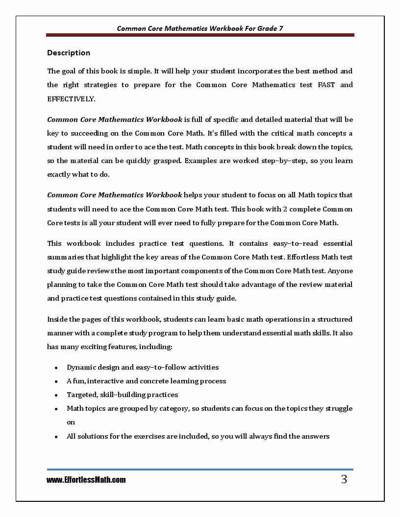 Common Core Mathematics Workbook For Grade 7: Step-By-Step Guide to ...