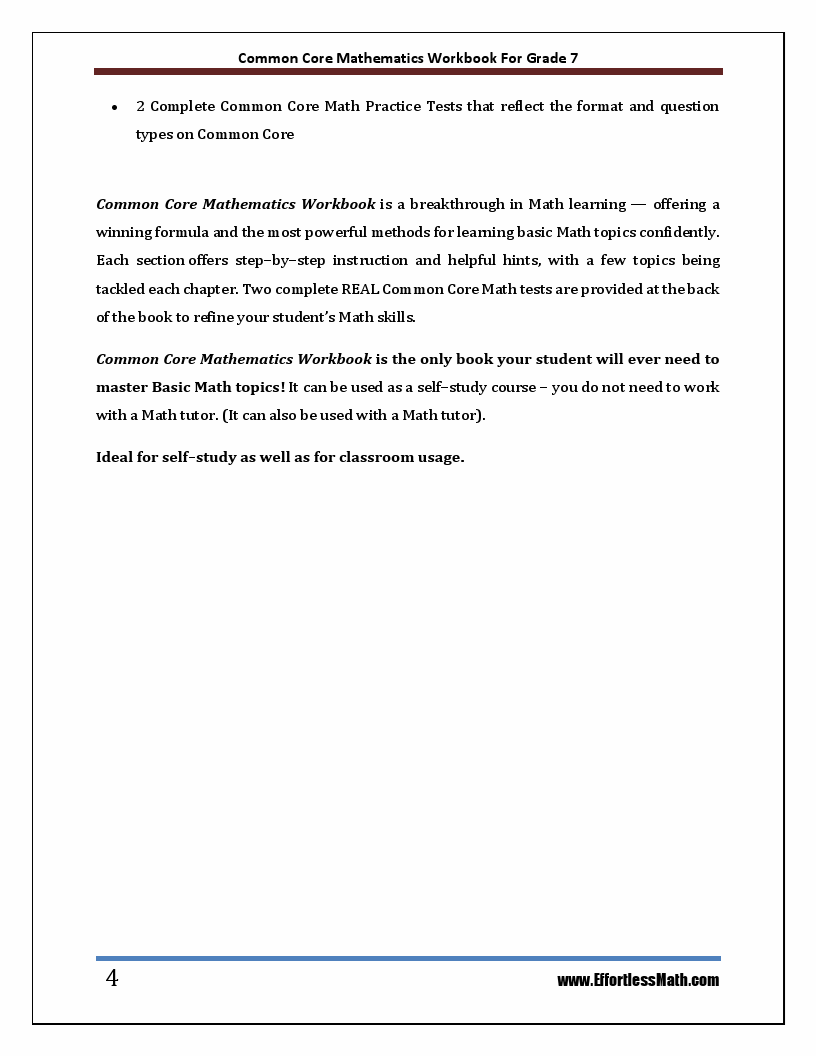 Common Core Mathematics Workbook For Grade 7: Step-By-Step Guide to ...