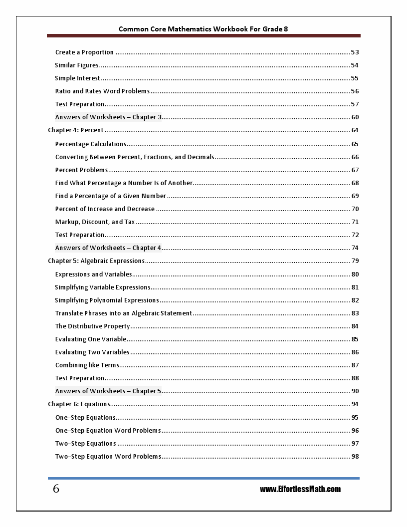 Common Core Mathematics Workbook For Grade 8: Step-By-Step Guide to ...