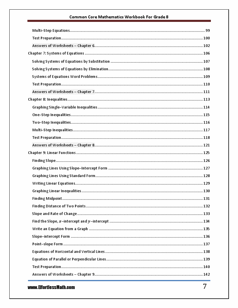 Common Core Mathematics Workbook For Grade 8: Step-By-Step Guide to ...