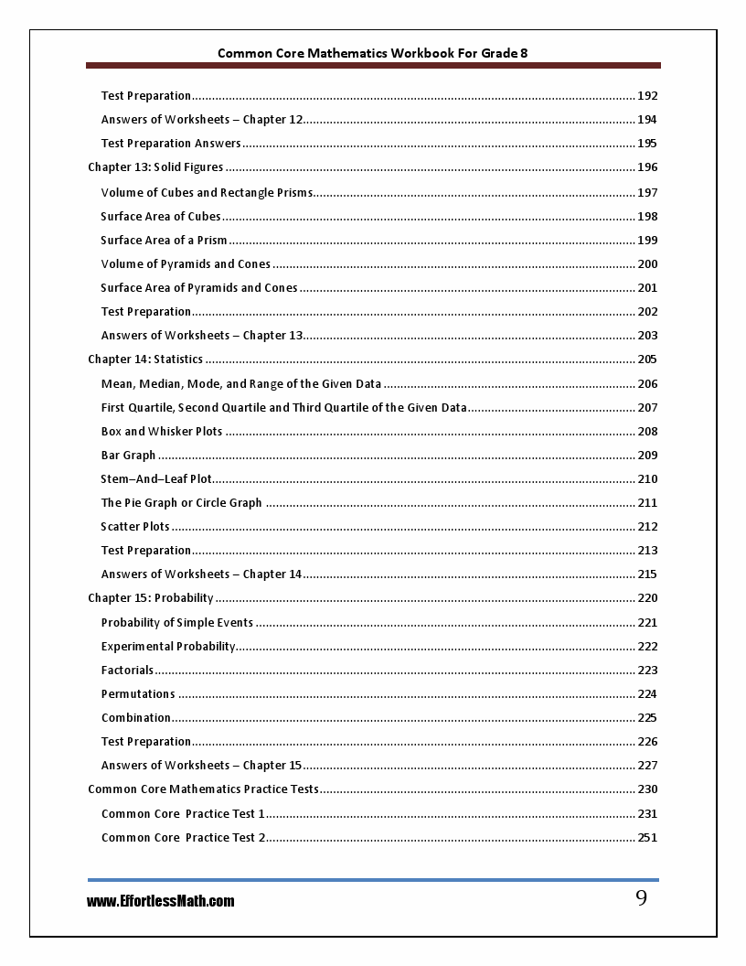 Common Core Mathematics Workbook For Grade 8: Step-By-Step Guide to ...