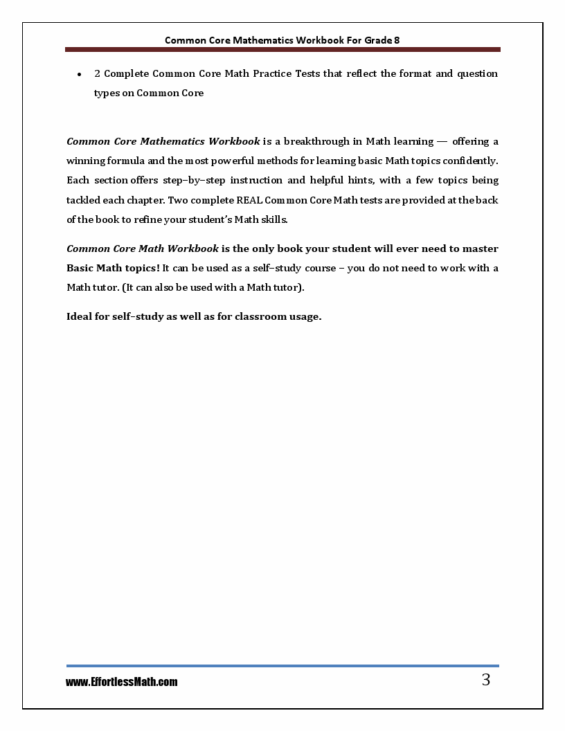 Common Core Mathematics Workbook For Grade 8: Step-By-Step Guide to ...