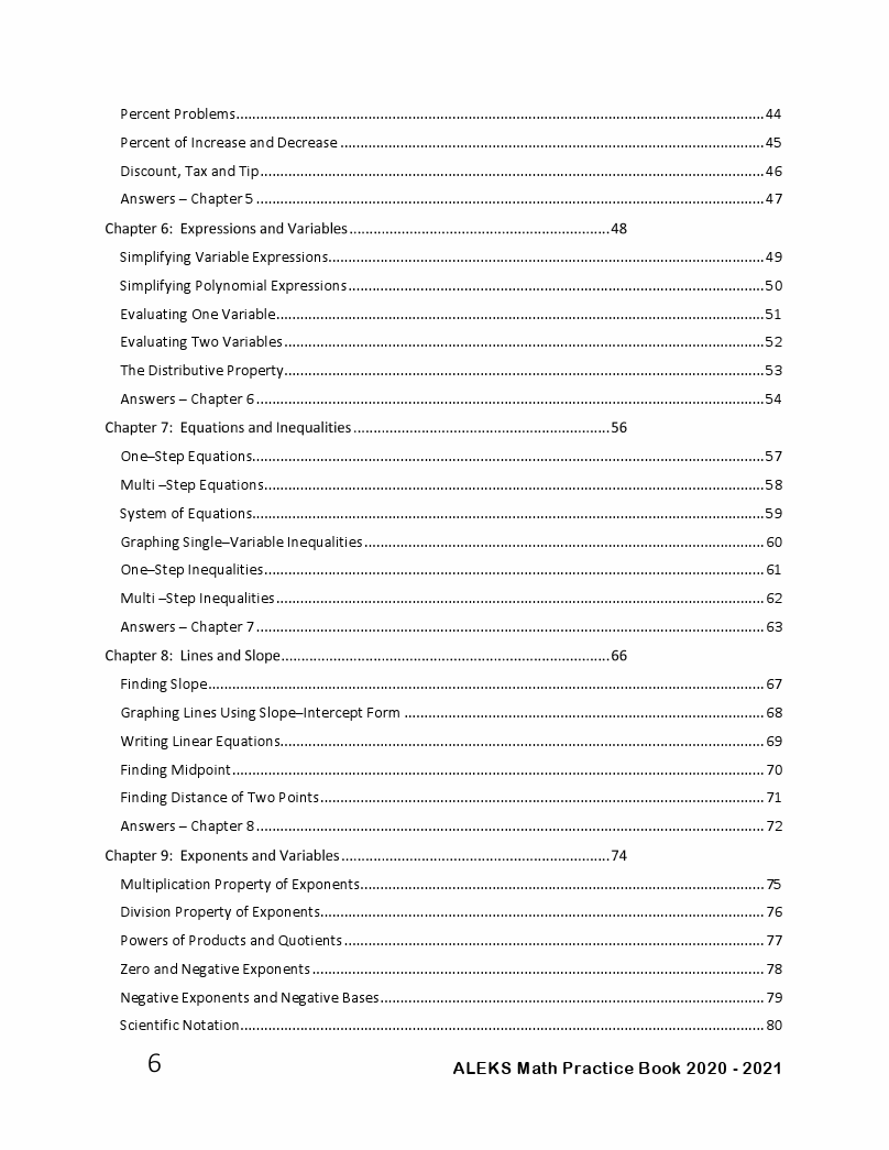 Comprehensive ALEKS Math Practice Book 2020 – 2021: Complete Coverage ...
