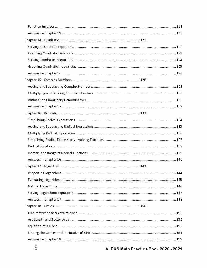 Comprehensive ALEKS Math Practice Book 2020 – 2021: Complete Coverage ...