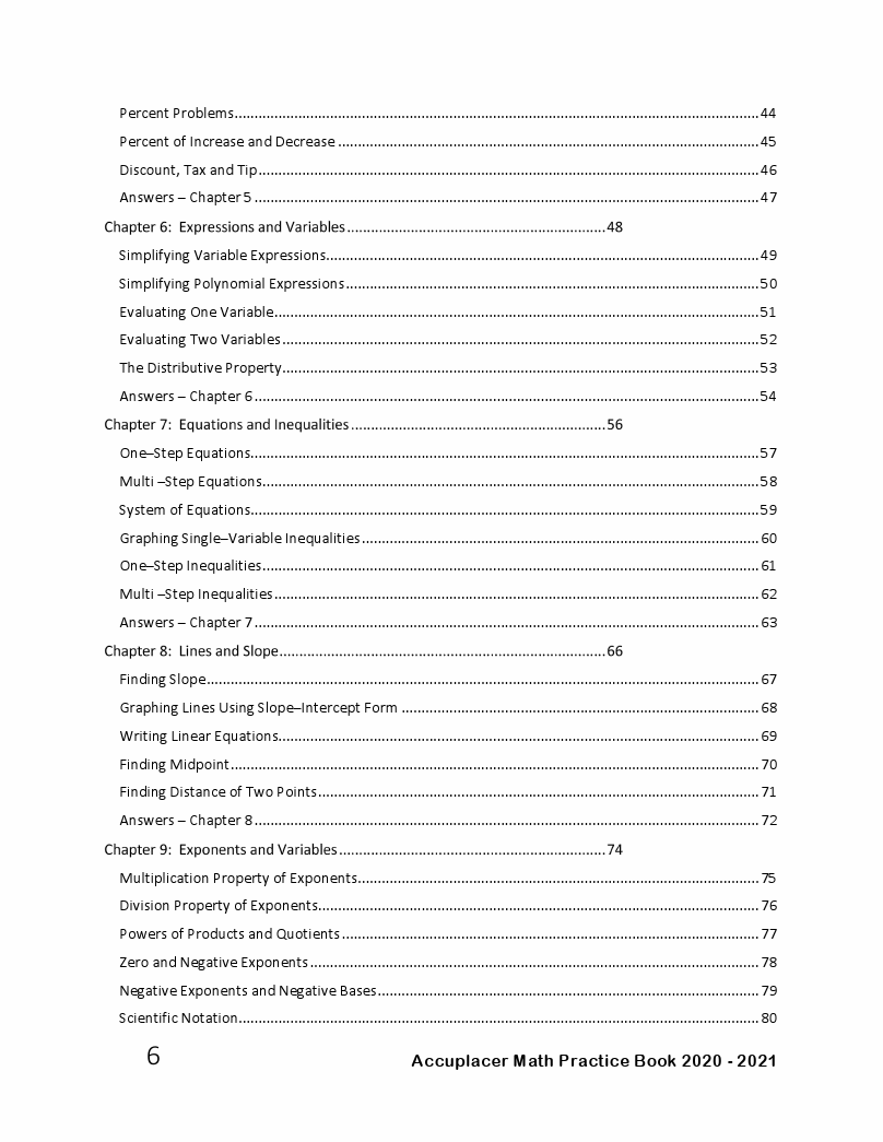 Comprehensive Accuplacer Math Practice Book 2020 – 2021: Complete ...