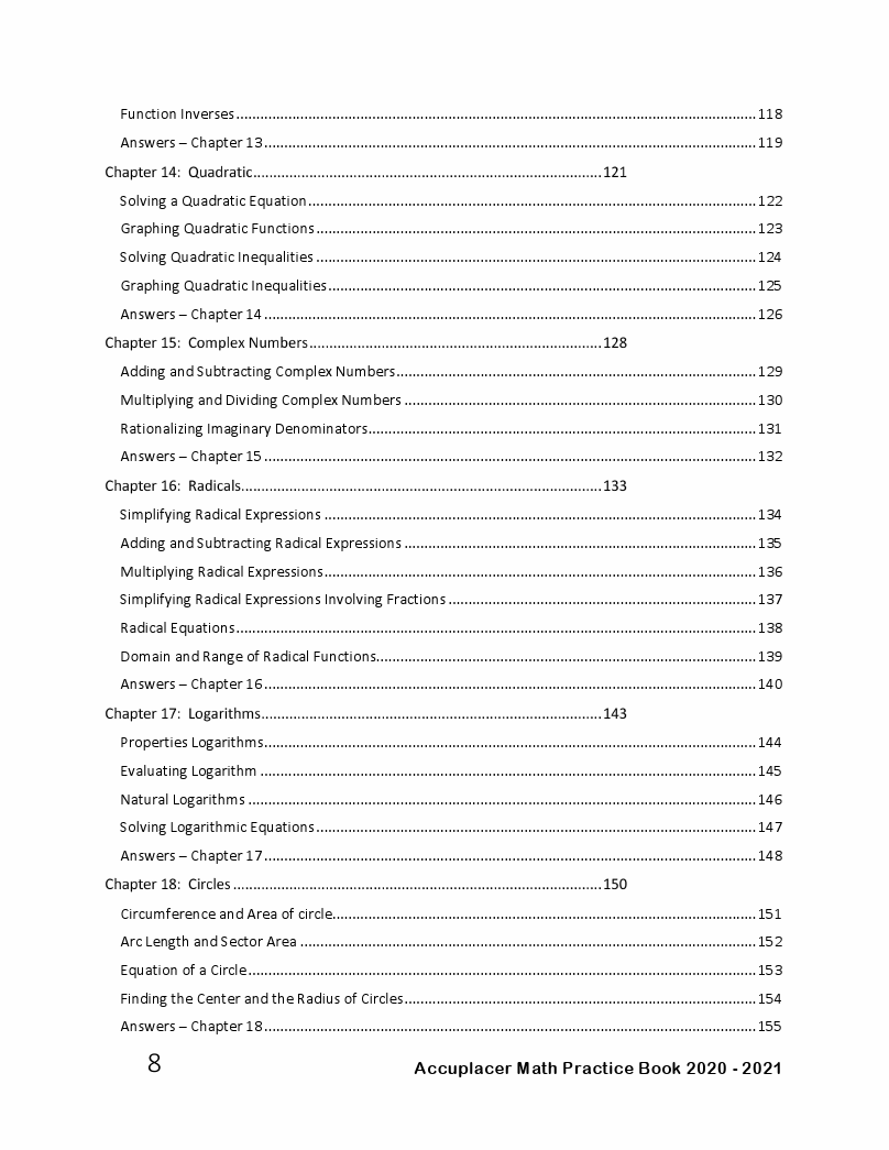 Comprehensive Accuplacer Math Practice Book 2020 – 2021: Complete ...