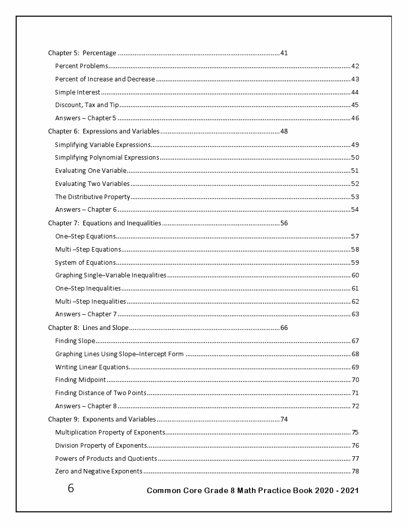 Comprehensive Common Core Grade 8 Math Practice Book 2020 – 2021 ...