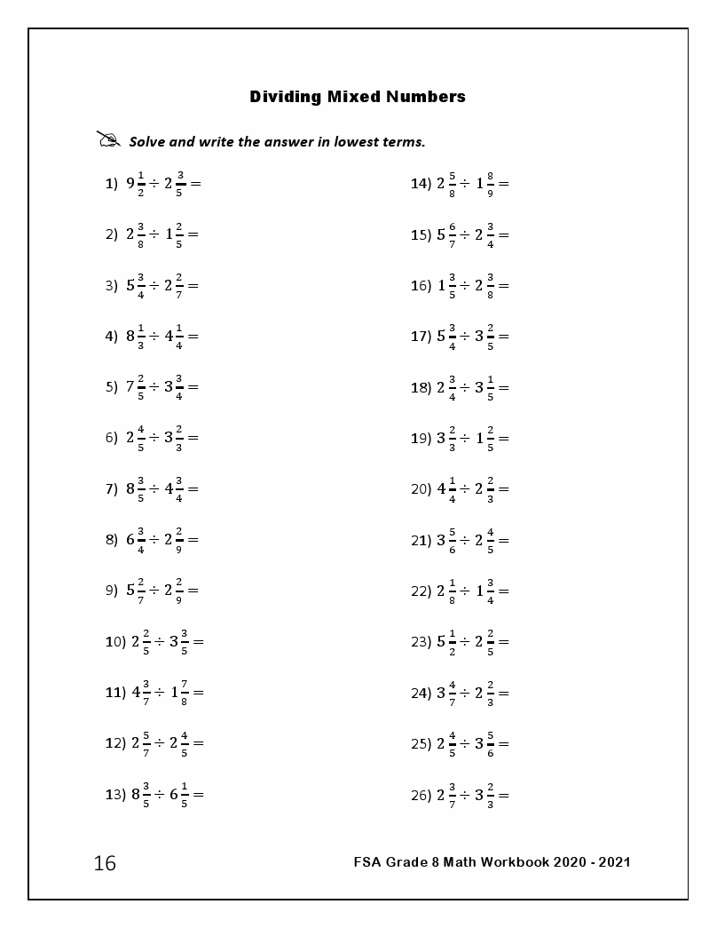 Comprehensive FSA Grade 8 Math Practice Book 2020 – 2021: Complete ...