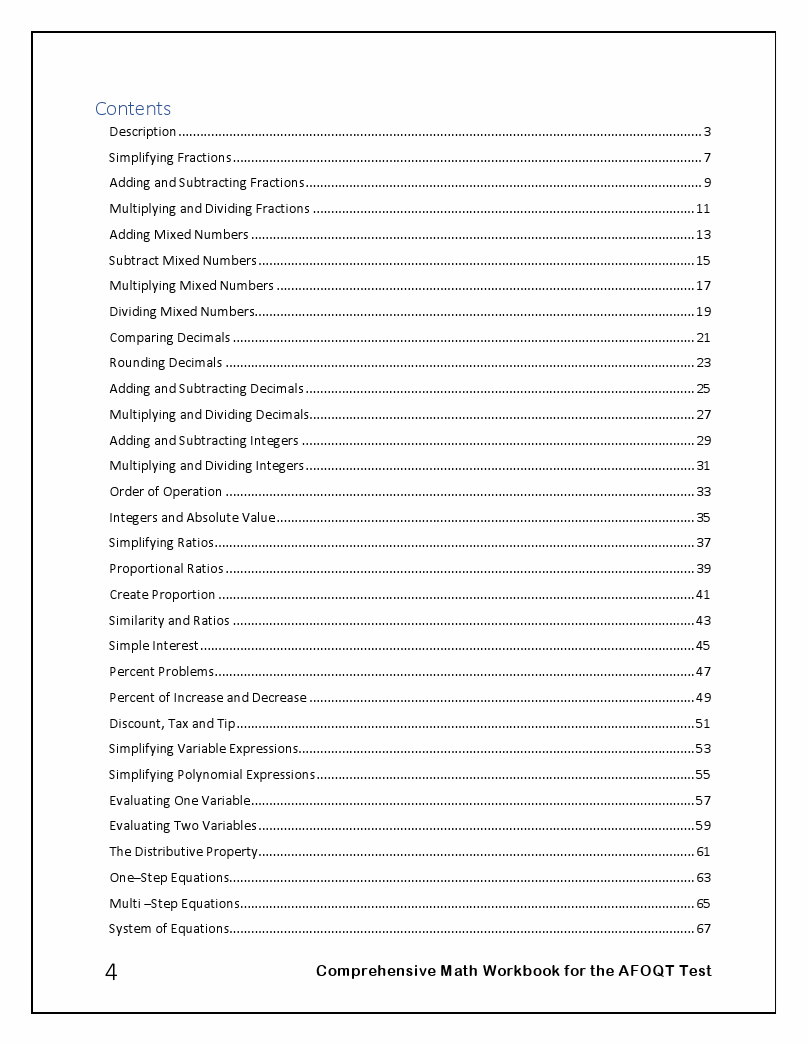 Comprehensive Math Workbook for the AFOQT Test: Student Workbook and 2 ...
