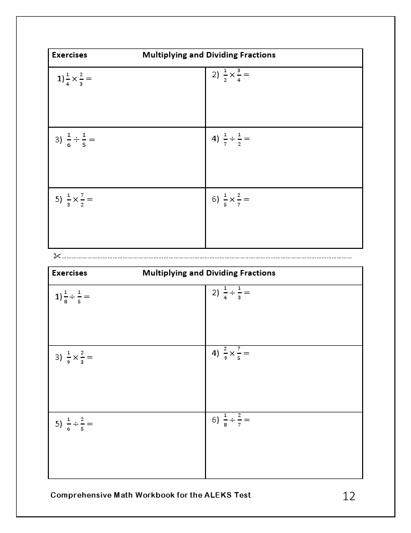 Comprehensive Math Workbook for the ALEKS Test: Student Workbook and 2 ...