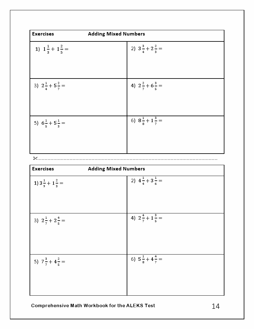 Comprehensive Math Workbook for the ALEKS Test: Student Workbook and 2 ...