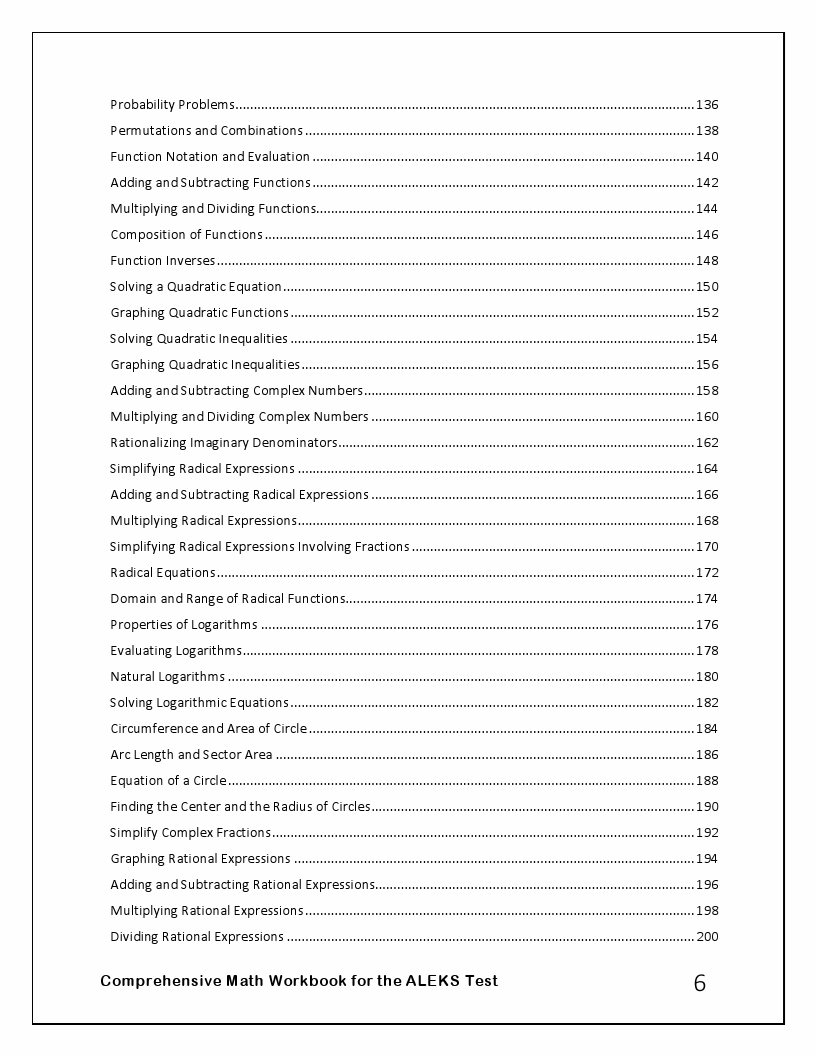 Comprehensive Math Workbook for the ALEKS Test: Student Workbook and 2 ...