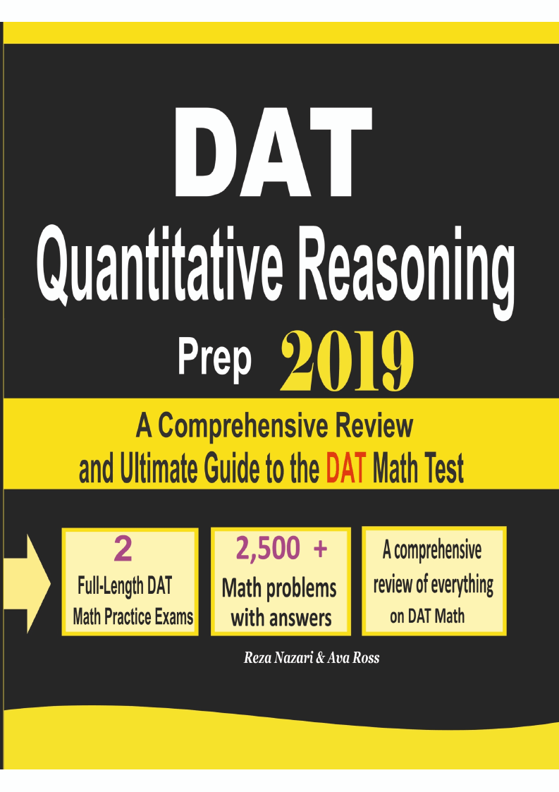 DAT Quantitative Reasoning Prep 2019: A Comprehensive Review and ...