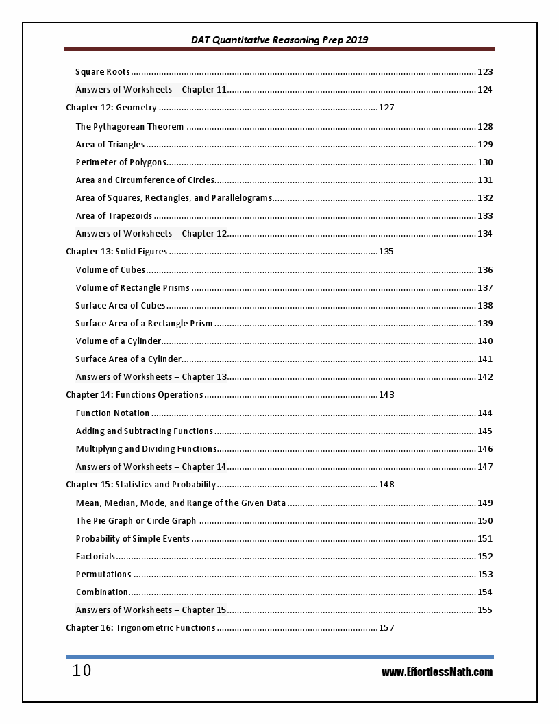 DAT Quantitative Reasoning Prep 2019: A Comprehensive Review and ...