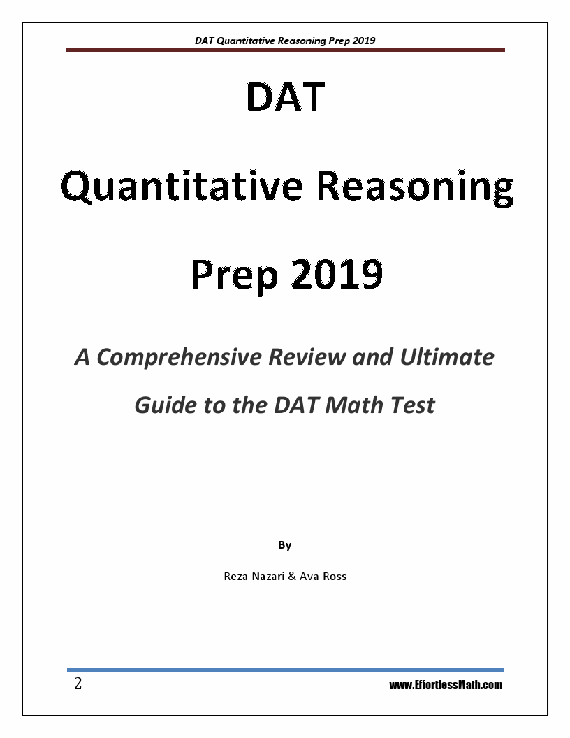 DAT Quantitative Reasoning Prep 2019: A Comprehensive Review and ...
